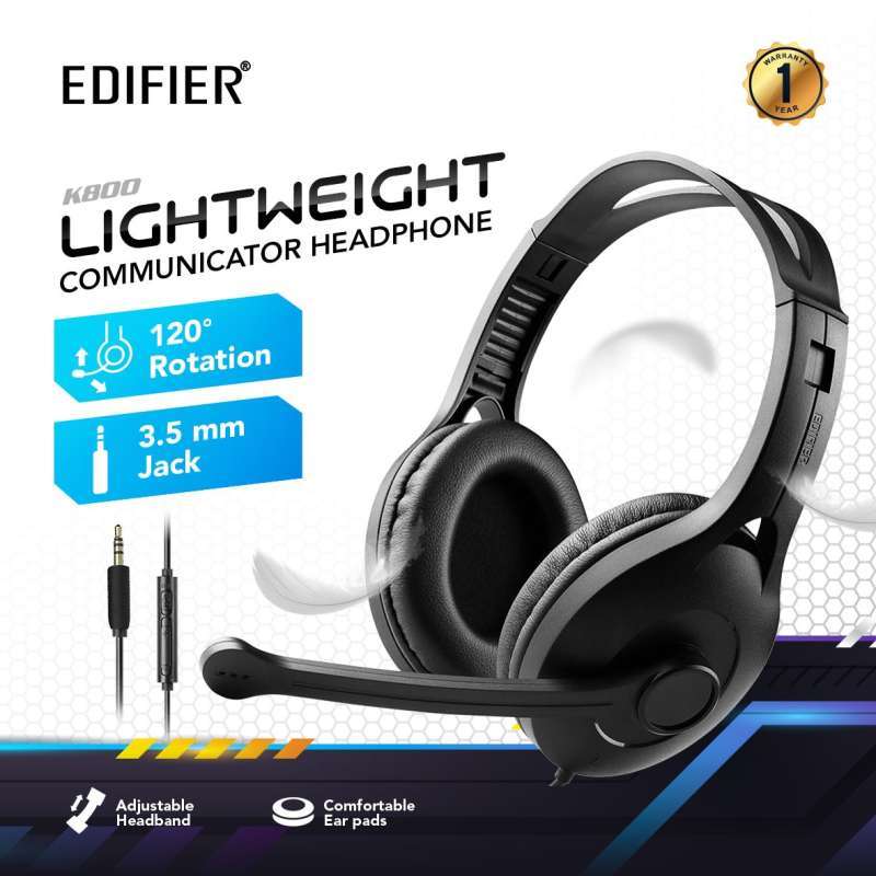 Jual Edifier K800 Headphone Communicator With Mic - Black Di Seller ...
