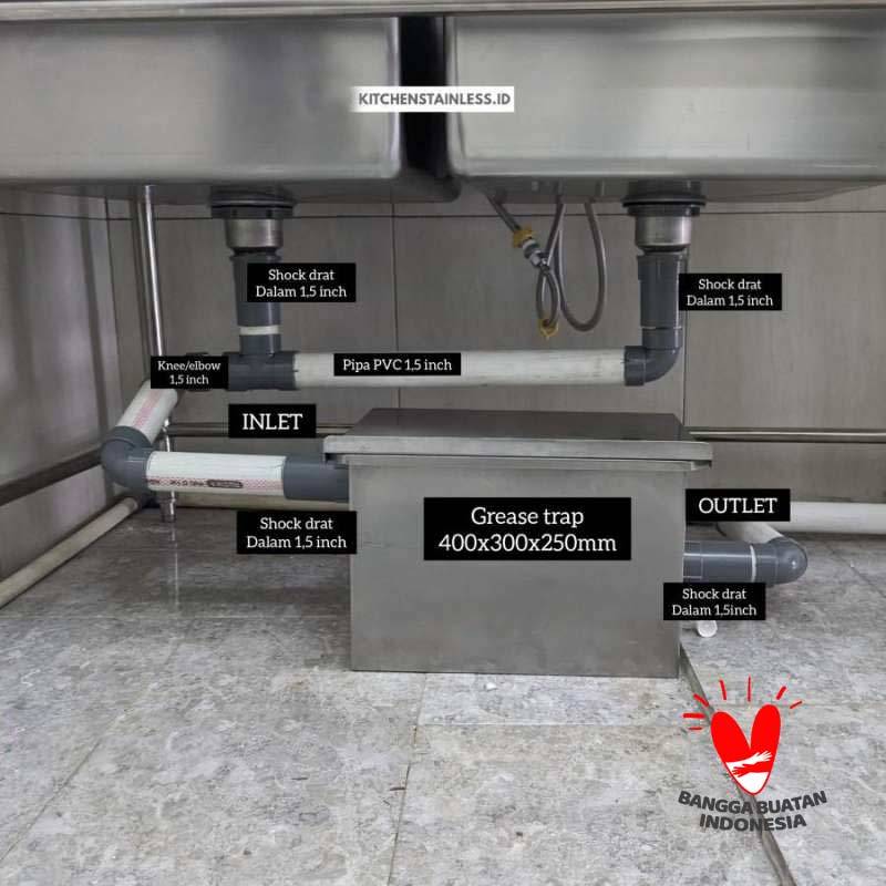 Jual 13 unit S/S Grease Trap 3 Sections dimensi 40x30x25cm di Seller kitchenstainless.id - Curug ...