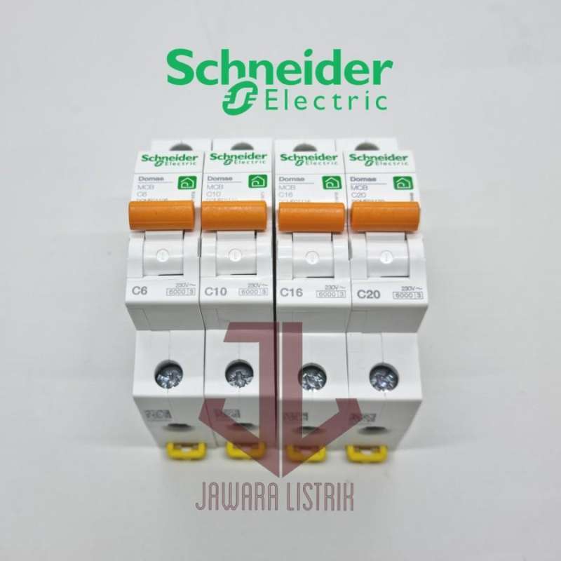 Jual SCHNEIDER MCB NEW DOMAE 1 PHASE 6 10 16 20 AMPER SNI ORIGINAL 6000 VA di Seller Jawara ...