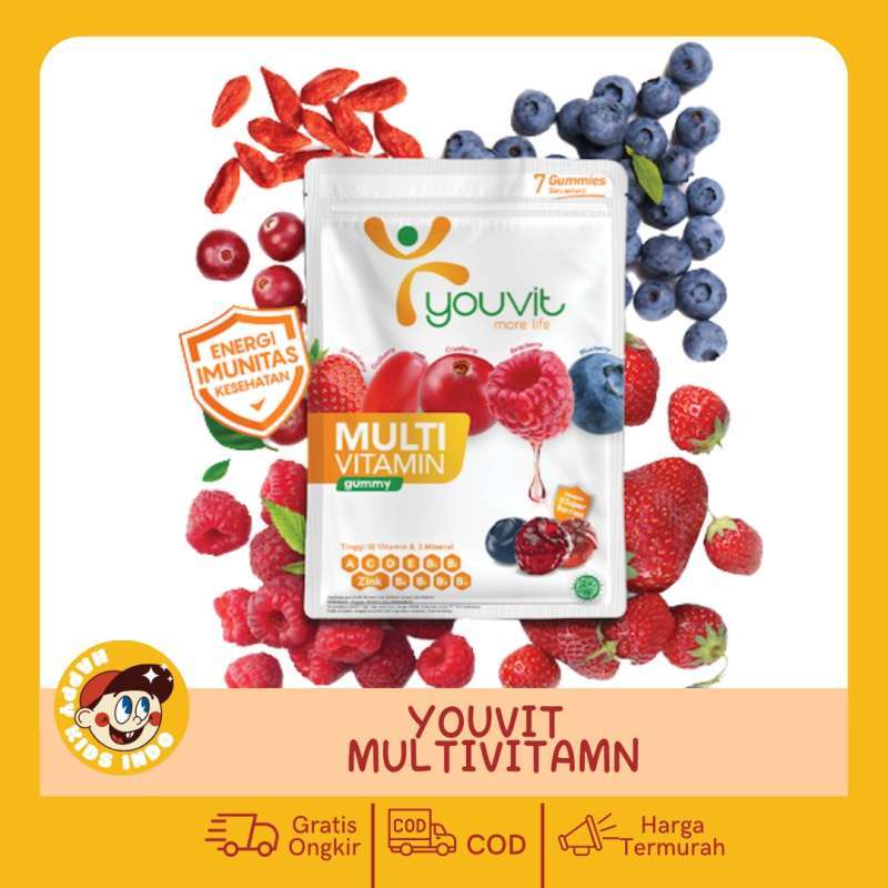 Promo Youvit Multivitamin Dewasa 1 Sachet Vit. C, D, Zink - 7 Day Gummy ...