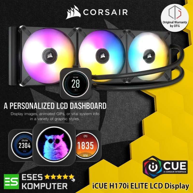 Jual Corsair Icue H170i Elite Lcd Display Liquid Cpu Cooler Aio 420mm ...