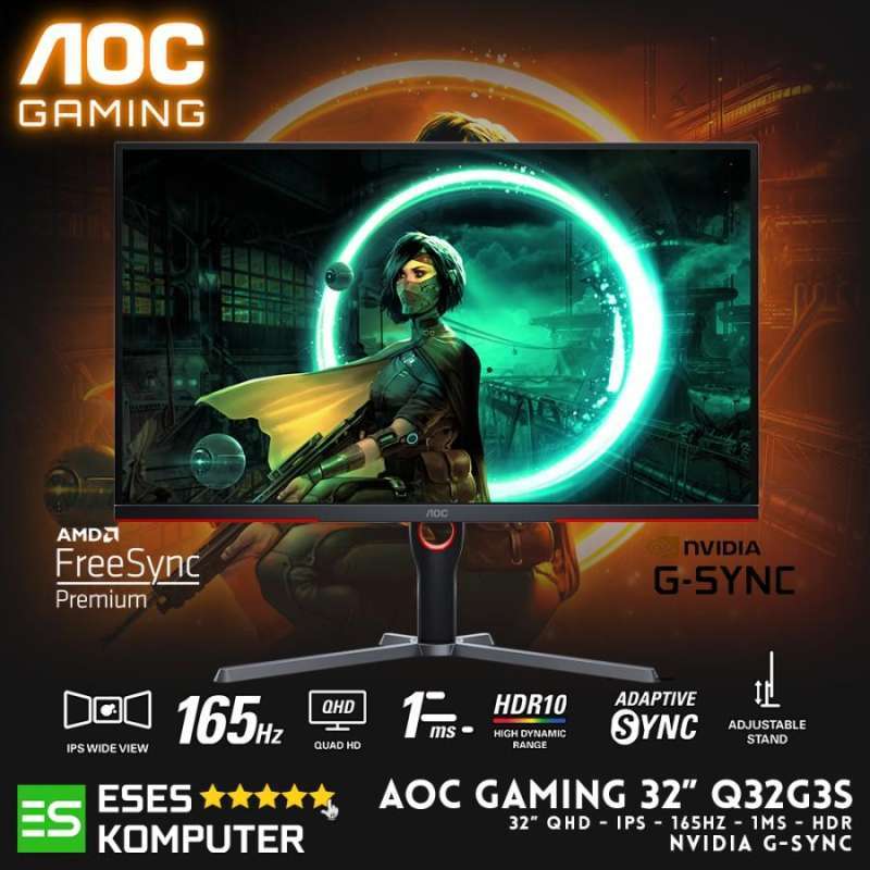 Jual Monitor AOC Gaming Q32G3S 32 Inch IPS QHD 165Hz 1ms HDR10 ...