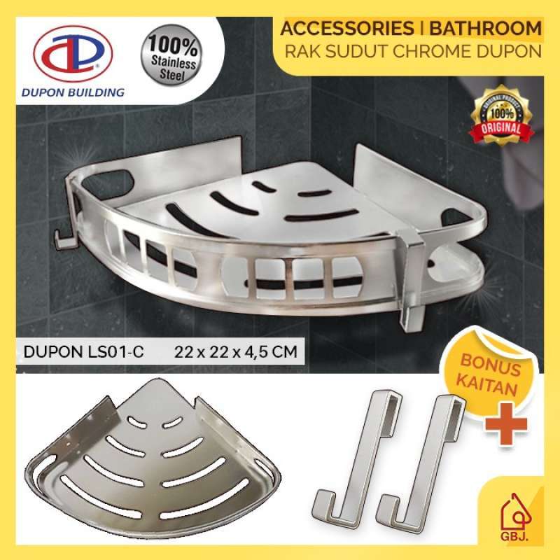 Promo RAK SUDUT STAINLESS DUPON CHROME + KAITAN / RAK TOILET / TEMPAT SABUN Diskon 5% di Seller ...