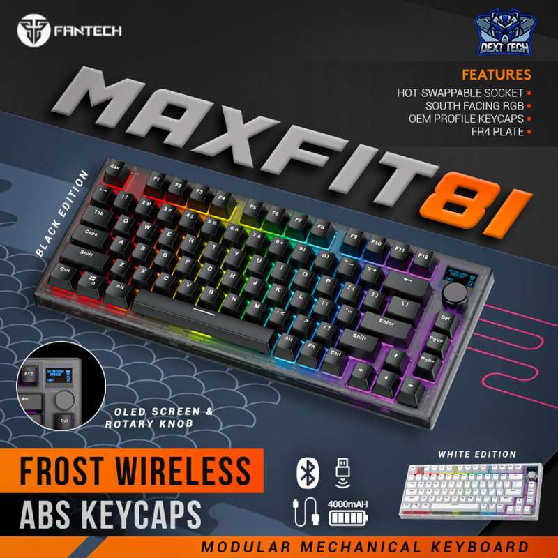 Jual Fantech Maxfit81 Wireless Bluetooth 75% Mechanical Keyboard Gaming ...