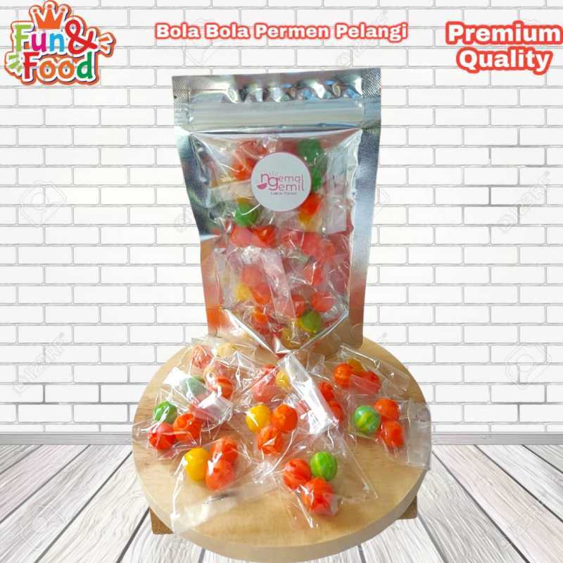 Promo Bola Bola Permen Pelangi Homemade Rainbow Ball Candy Kualitas ...