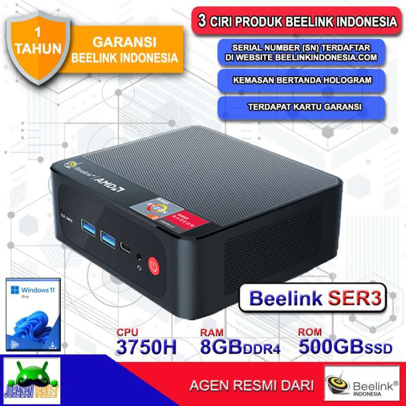 Jual Mini PC Beelink SER3 3750H 8/500GB AMD Ryzen 4K WiFi HDMI Windows 11 Pro di Seller ...