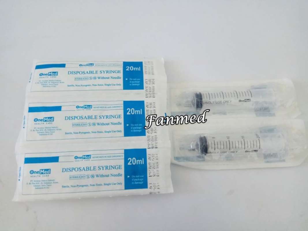 Jual Disposable Syringe One Med 20cc Onemed Luer Lock-ll Lubang Tengah ...