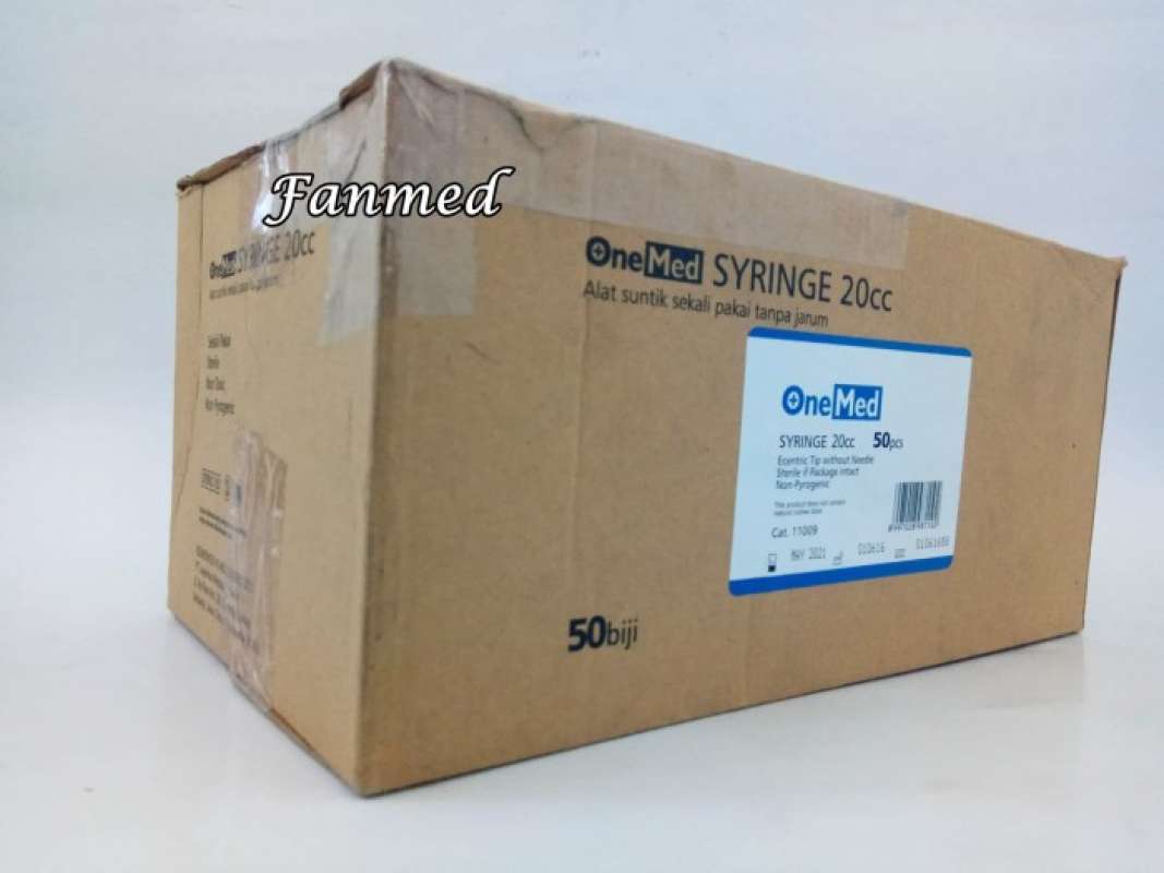 Jual Disposable Syringe One Med 20cc Onemed Luer Lock-ll Lubang Tengah ...