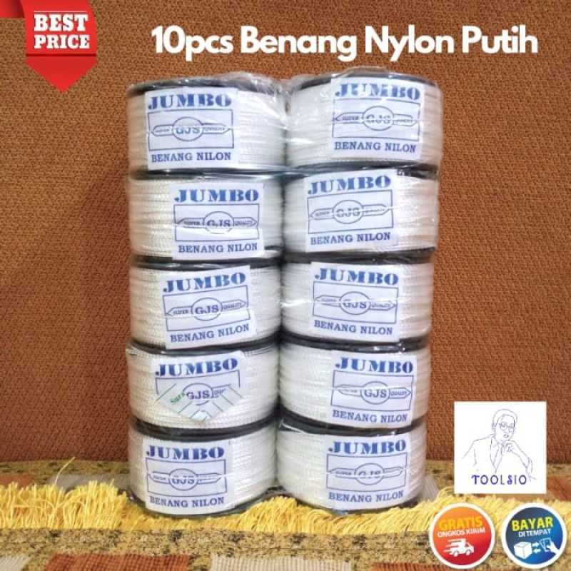 Promo BENANG NYLON / TALI NILON PUTIH 10 roll BESAR Limited Diskon 13% ...