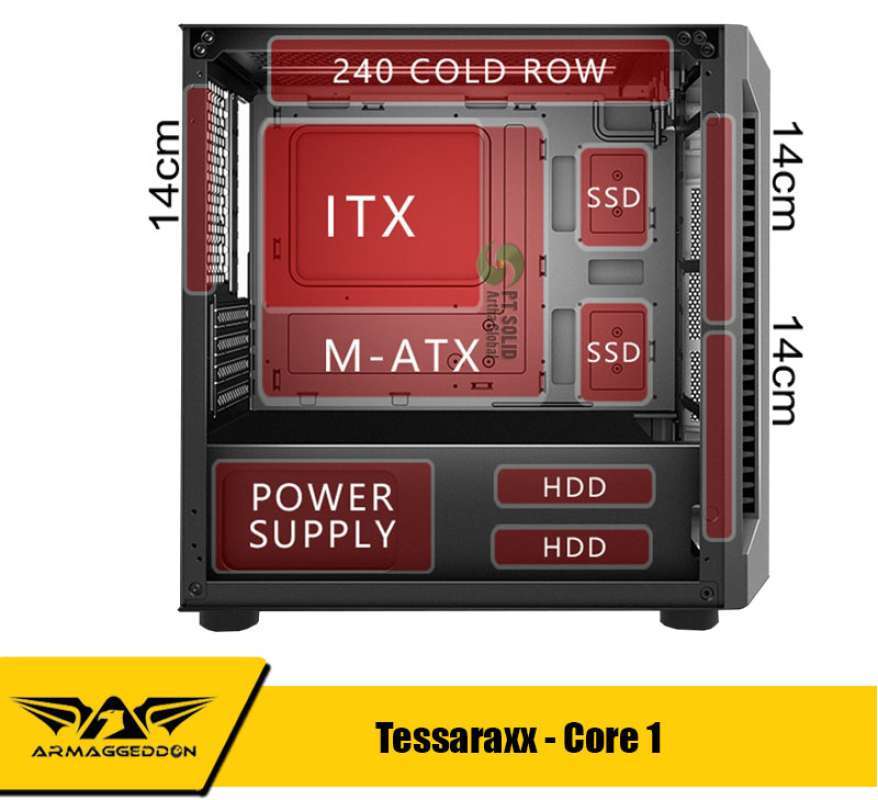 Jual Armaggeddon Tessaraxx Core 1 Matx Gaming Pc Case Rgb Lightning ...