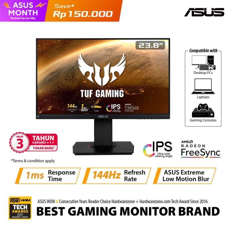 Jual ASUS TUF Gaming VG249Q Gaming Monitor 23.8 Full HD, 144Hz, IPS ...