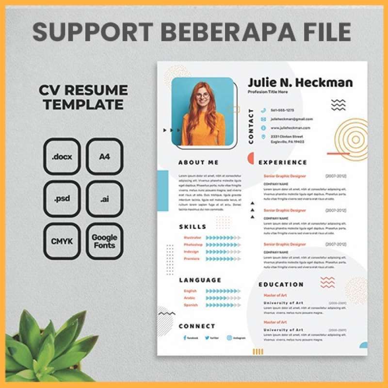 Promo 90+ Template Print CV / Resume Tinggal Drag dan Drop Pakai PSD ...