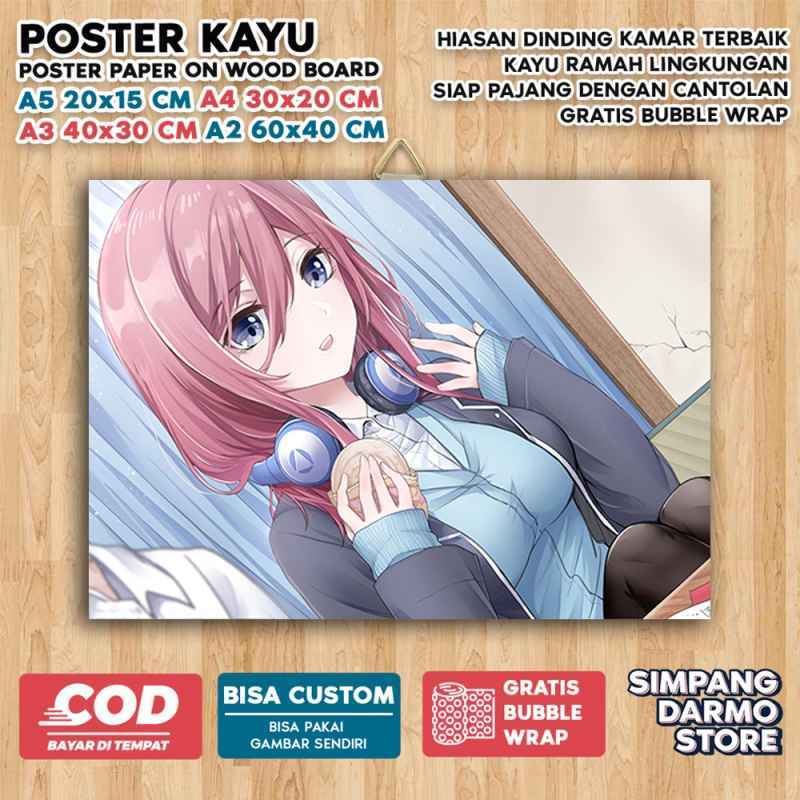 Jual Poster Kayu GoToubun no Hanayome Aestehic Tema Anime Go-Toubun ...