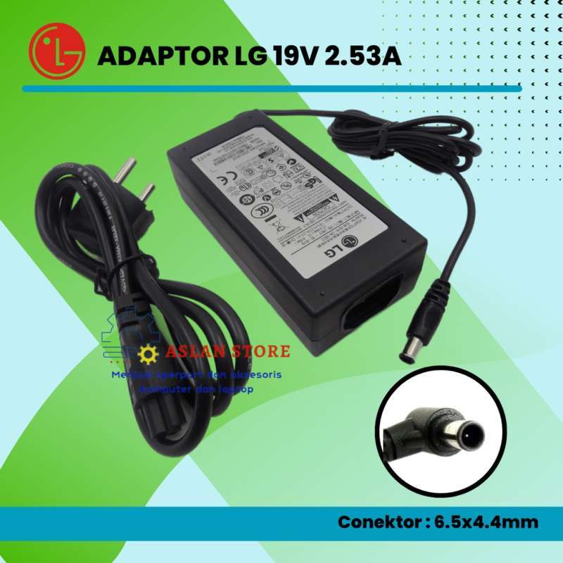 Promo Charger Casan Adaptor Monitor LG TV LED LCD LG 19V 2.53A DA-48G19 ...