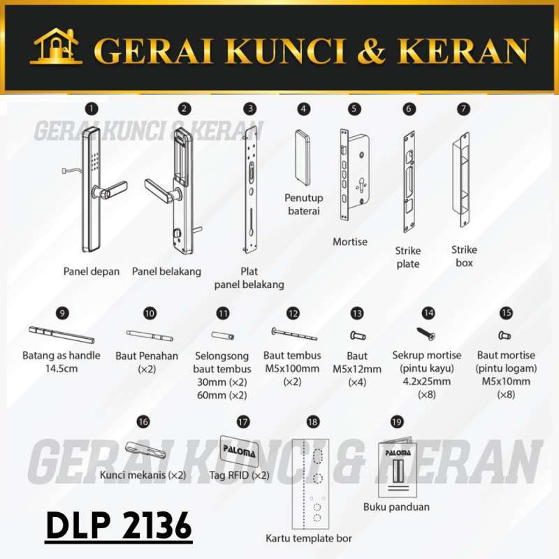 Jual Paloma Dlp 2136 No App No Wifi Smart Digital Lock Kunci Pintu Door ...