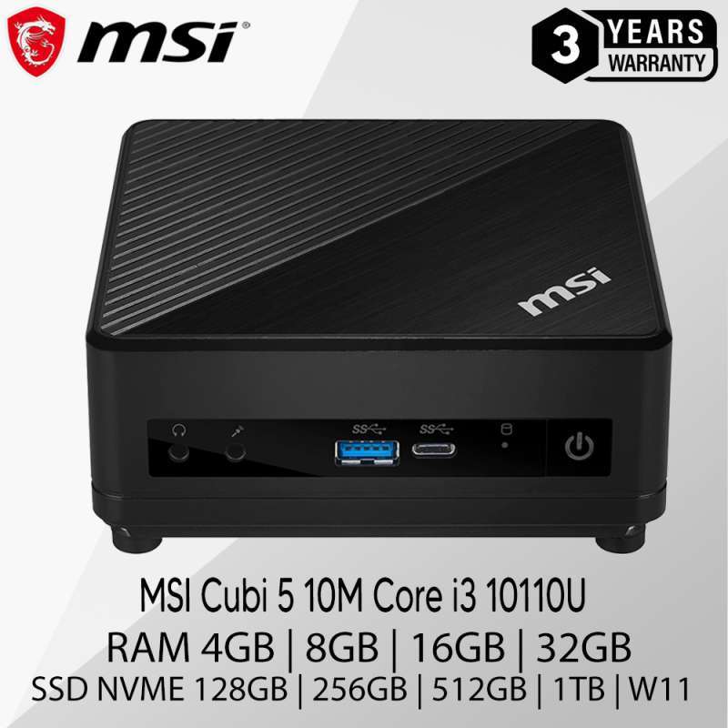 Promo MINI PC MSI Cubi 5 10M Core i3 10110U Gen 10 + RAM + SSD NVME ...