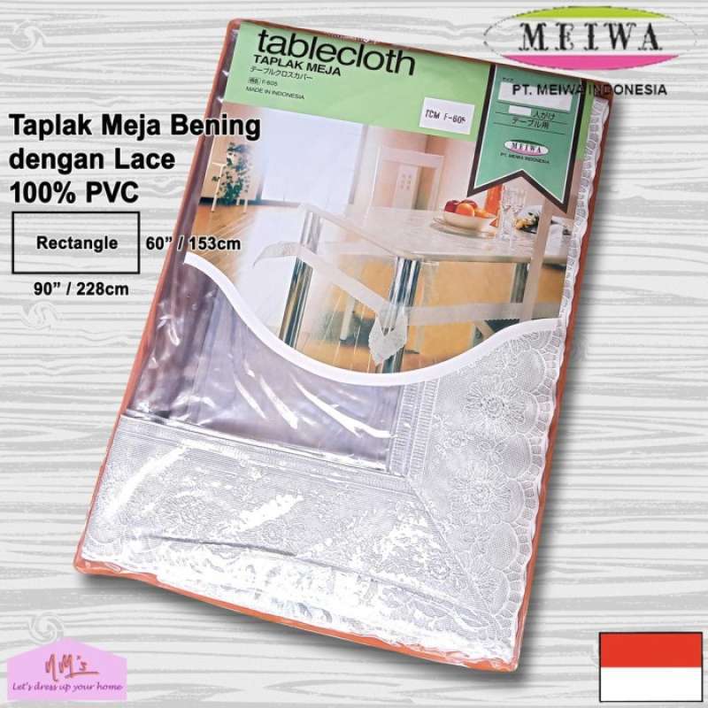 Promo Meiwa Taplak Meja makan ruang tamu transparan pvc plastik bening ...