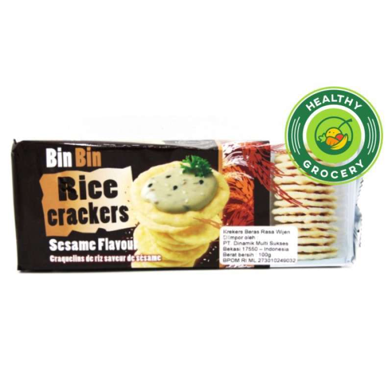 Jual Bin Bin Rice Cracker Sesame Flavour 100gr di Seller healthygrocery ...