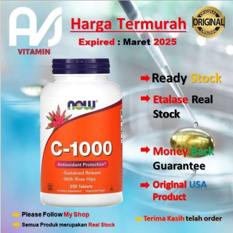 Promo NOW FOODS, C-1000, 250 TABLETS Diskon 33% di Seller Nur Nur Toko - Tegal Parang, Kota ...
