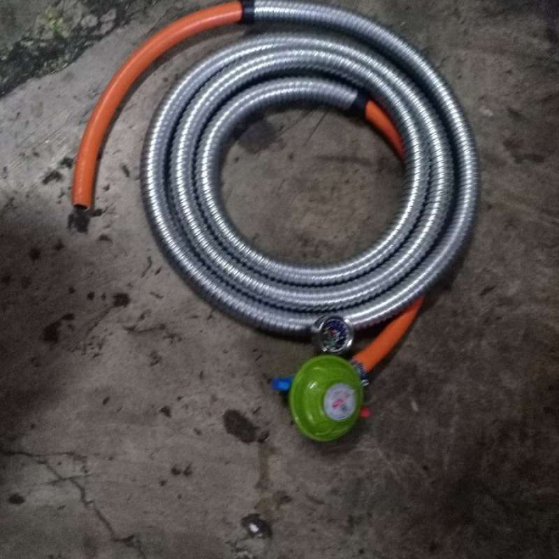 Promo Regulator Nis Double Lock Meter Plus Selang Flexible 8 Meter ...