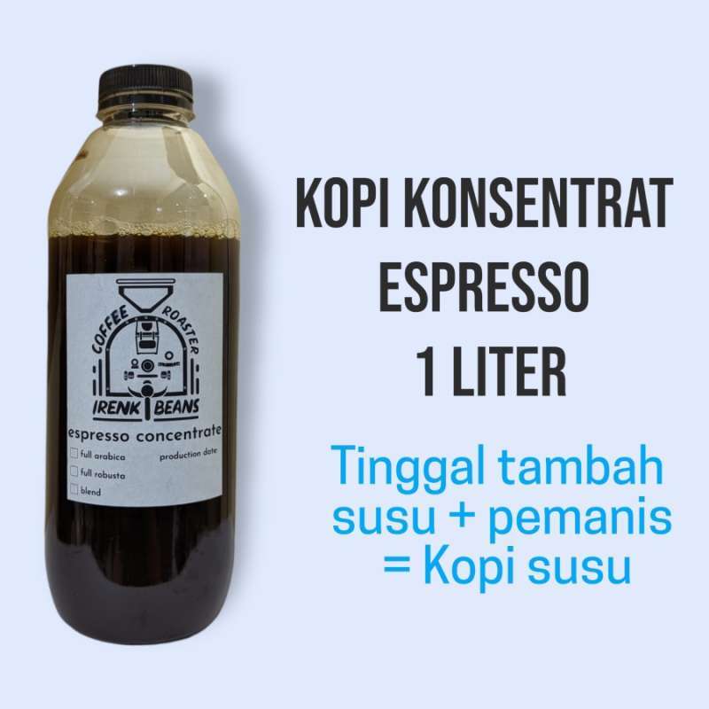 Jual Kopi Konsentrat Espresso Cair Kopi Susu Irenk Beans - 1000 ML 1 ...
