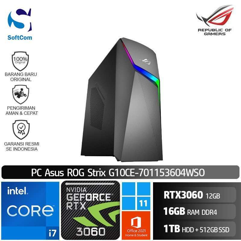Jual Pc Asus Rog Strix G Ce Wso Desktop Pc Core I Gb Tb Hdd Gb Ssd