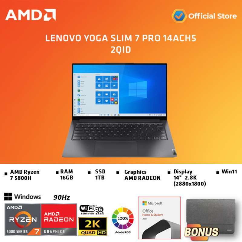 Jual LENOVO YOGA SLIM 7 PRO 14ACH5 2QID | RYZEN 7 5800H 16GB 1TBSSD AMD ...