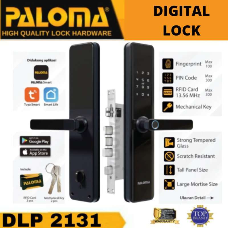 Jual Smart Digital Lock Kunci Pintu Door Handle Home Paloma Dlp 2131 Di ...