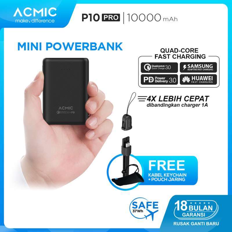 Jual ACMIC P10PRO 10000mAh Mini PowerBank Quick Charge 3.0 + PD di Seller ACMIC Official Store ...