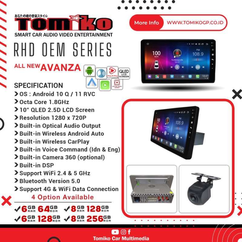 Jual Head Unit Android Tomiko OEM Series for Toyota All New Avanza 2022 ...