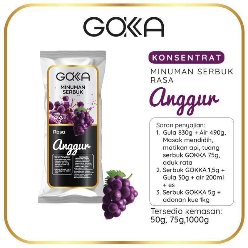 Jual Gokka Bubuk Sirup Minuman Rasa Anggur / Grape Powder Drink di ...