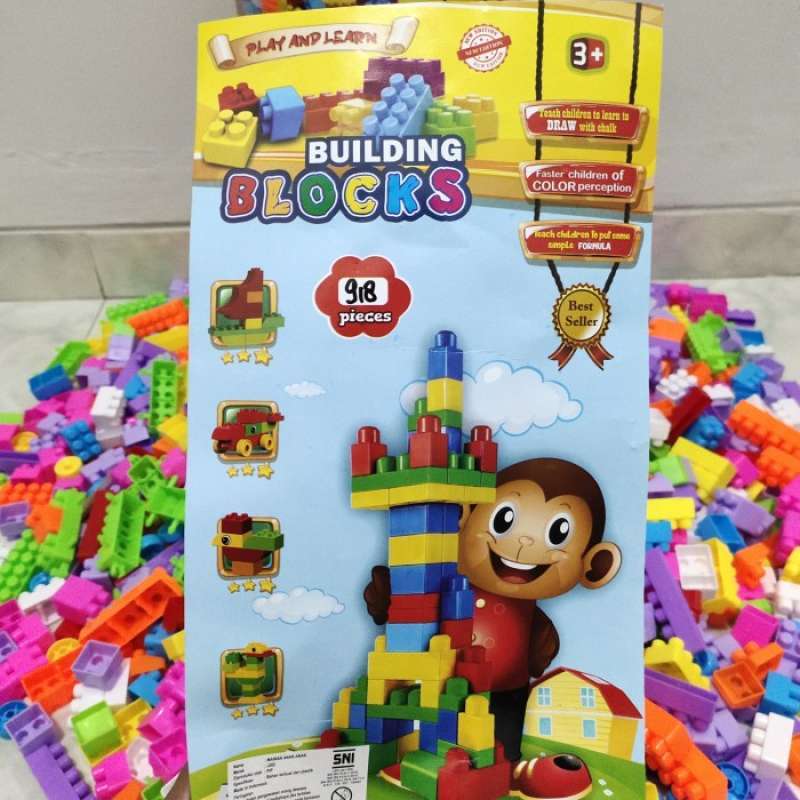 Promo Mainan Lego Block Balok Susun isi 918 Ukuran Besar - Multycolour ...