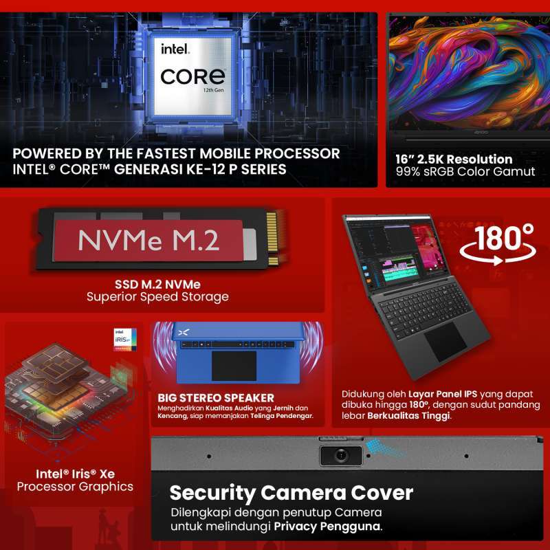 Jual Laptop Axioo Mybook Saga 12 (ram 16gb / 512gb Nvme) 16” 2,5k Ips ...