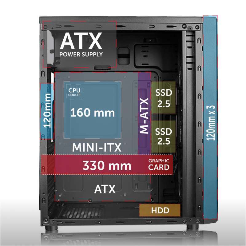 Jual Casing/Case Komputer/PC INFINITY CYCLOPS Acrylic Side Gaming Case ...