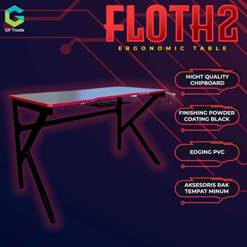 Promo Meja Gaming Meja Komputer Meja Kerja Murah FLOTH 2 Diskon 23% di ...