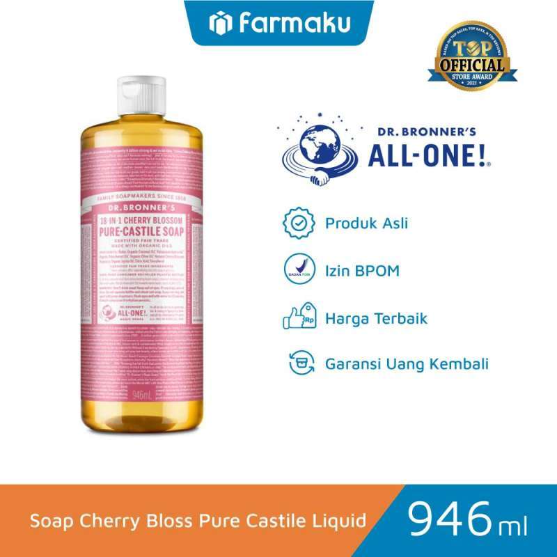 Promo Dr. Bronners Soap Cherry Bloss Pure Castile Liquid Botol 946 ml ...