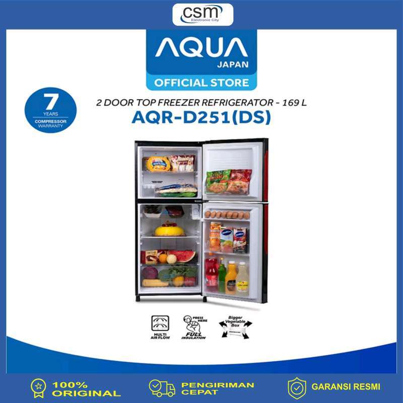 Jual Aqua Kulkas 2 Pintu Aqr-d251 Ds Ls / Aqrd 251 Garansi Resmi - Dark Silver Di Seller Csm ...