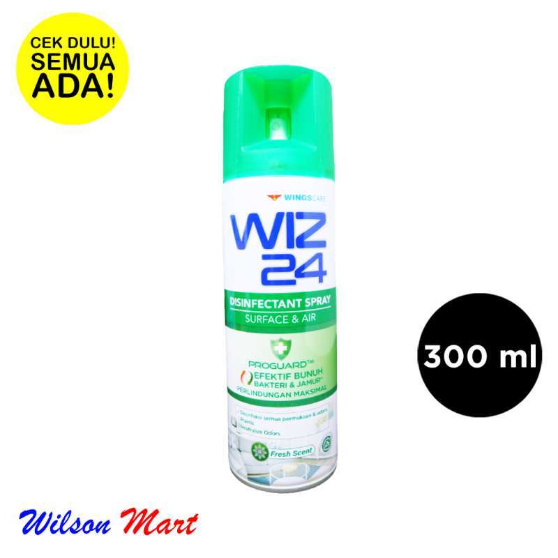 Jual WIZ 24 DISINFECTANT SPRAY SURFACE AND AIR FRESH SCENT 300 ML di ...
