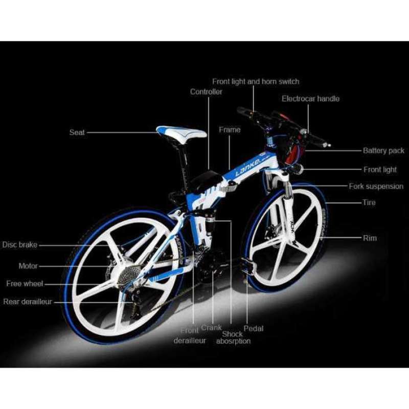 Jual Lankeleisi Sepeda Listrik Lipat Folding Bike Elite Version 48v 10 ...
