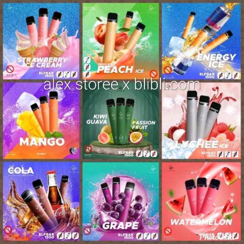 Jual Elfbar 1500 Disposable Pods Pod Vape Elf Bar E Cigarette Sekali ...