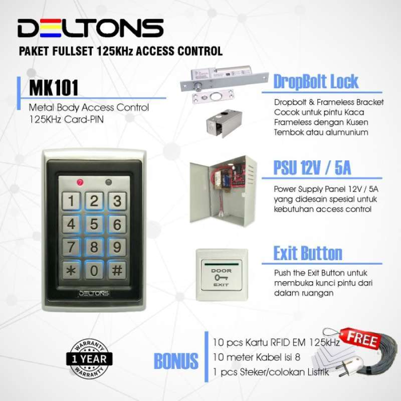Promo KARTU RFID AKSES KONTROL CARD ACCESS CONTROL DROPBOLT DOOR LOCK ...
