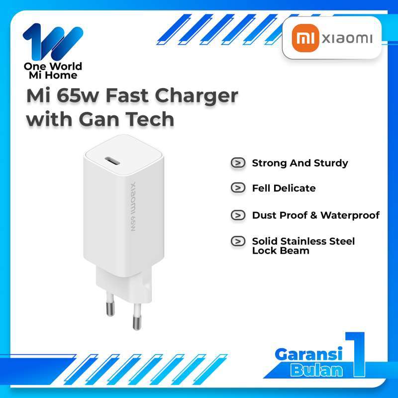 Jual Mi Adaptor Charger Carger Casan GaN Tech 65W USB Dual Port USB ...