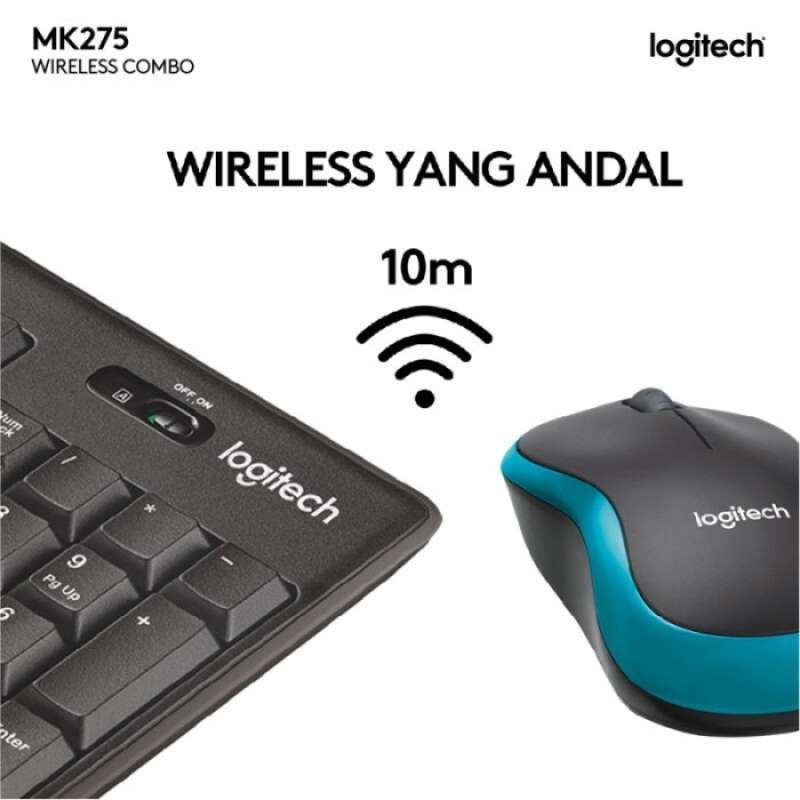 Jual Keyboard Mouse Logitech Mk275 Mk 275 Wireless Combo Full Size Garansi Resmi Di Seller