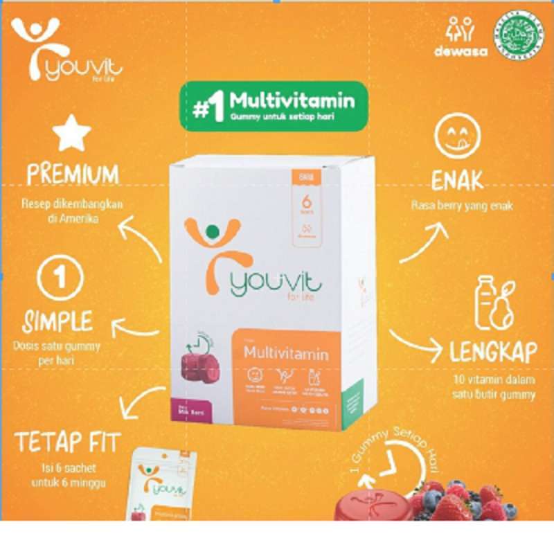 Jual Youvit Multivitamin Gummy Dewasa [6 Sachet/ Box] di Seller BabyWorld Pondok Cabe - Pondok ...