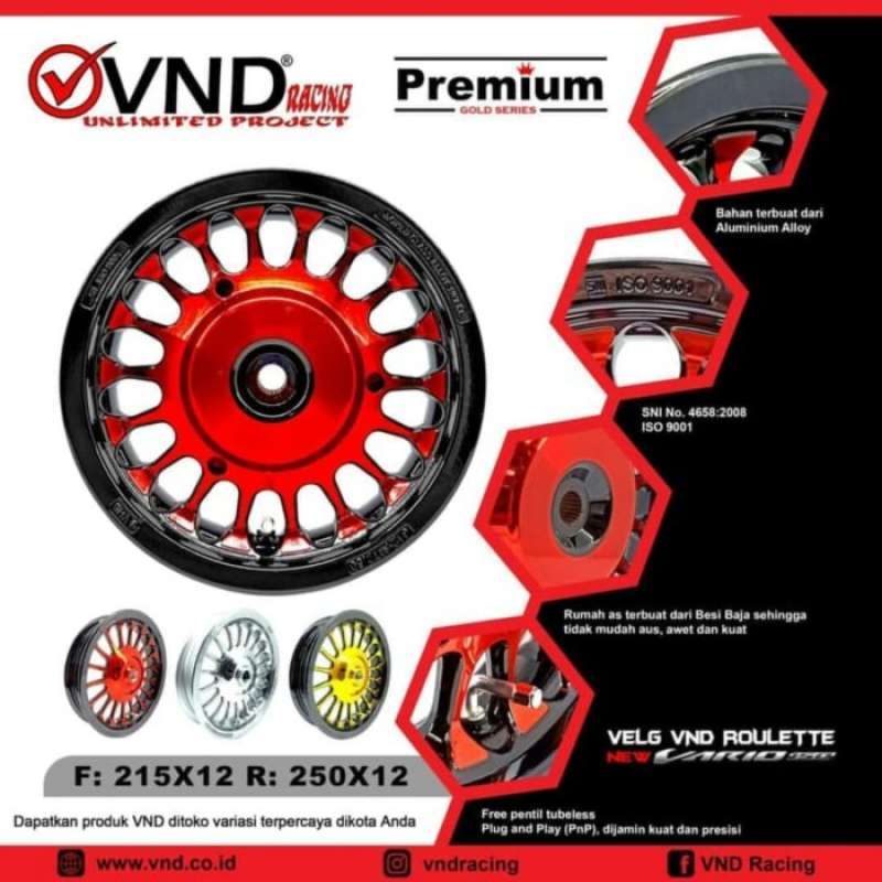 Jual VELG SET HONDA VARIO 110 RING 12 VND VELG ROULETTE VARIO 110 di ...