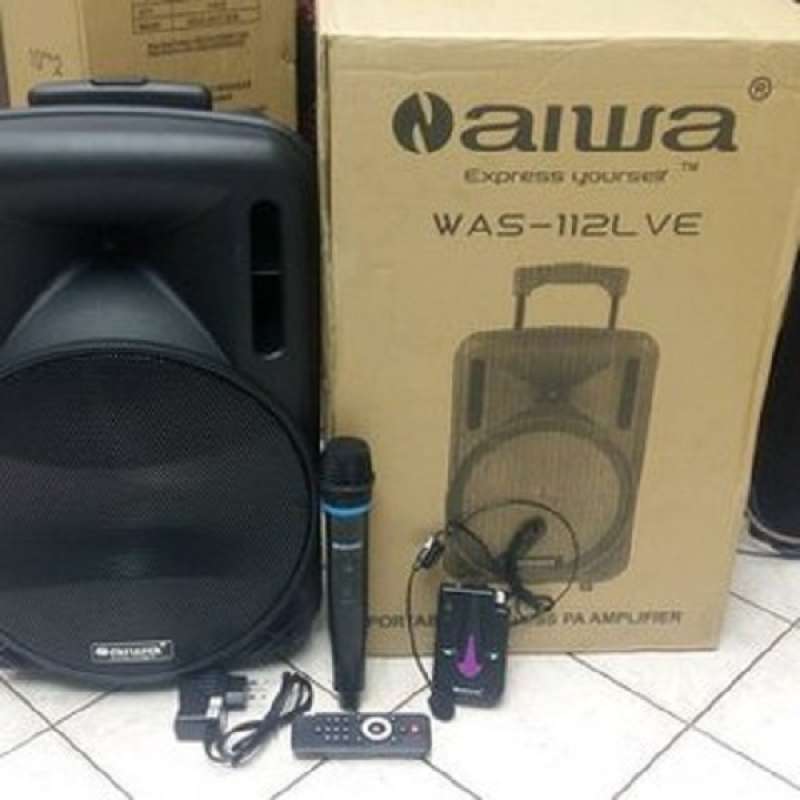 Jual Speaker aktif portable bluetooth 12 inch aiwa 112lve 2 mic ...