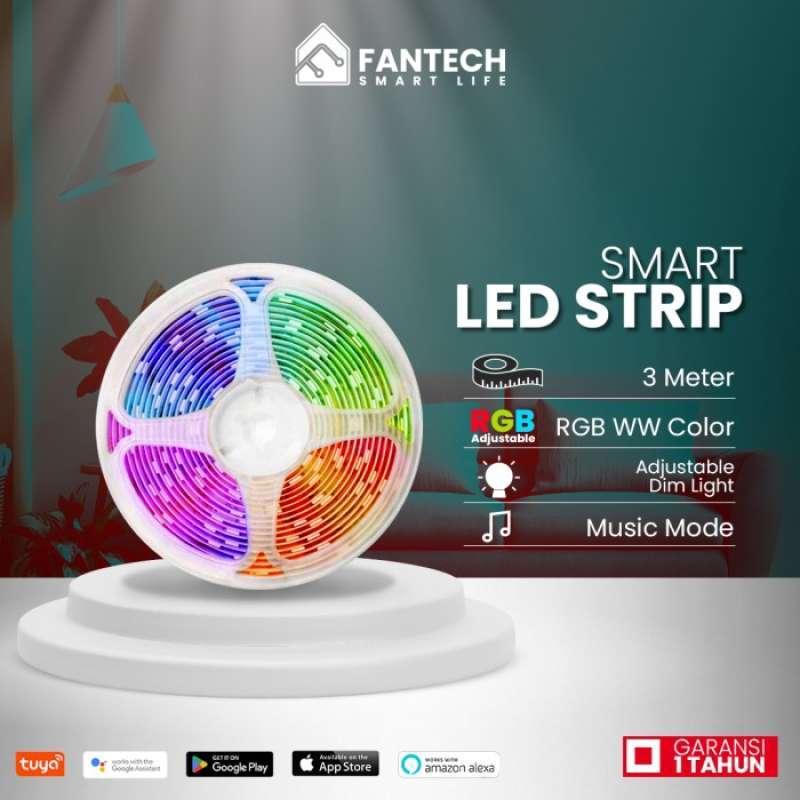 Promo Fantech Smart Life Lampu Led Strip Light 3 Meter Wifi Rgbww ...
