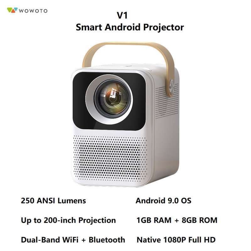 Jual Wowoto V1 Proyektor Android Smart Projector Mini 1080p 250 Ansi ...