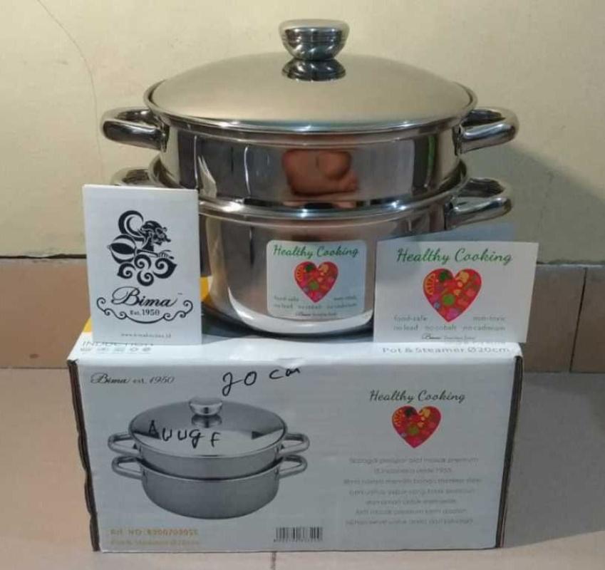 Jual BIMA Prima Panci Stainless Steel Pot Saucepot Steamer Kukusan 2 ...