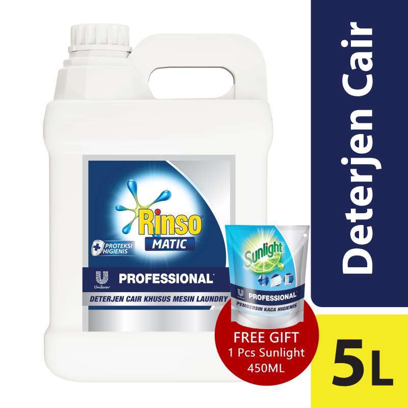Jual Rinso Matic Professional Deterjen Laundry Kiloan Cair 5 L JerigenL ...